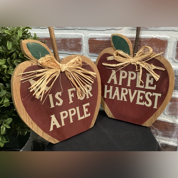 Accents | Solid Wood Crafted Apples Wall Decor Wall Hang Or Shelf ...